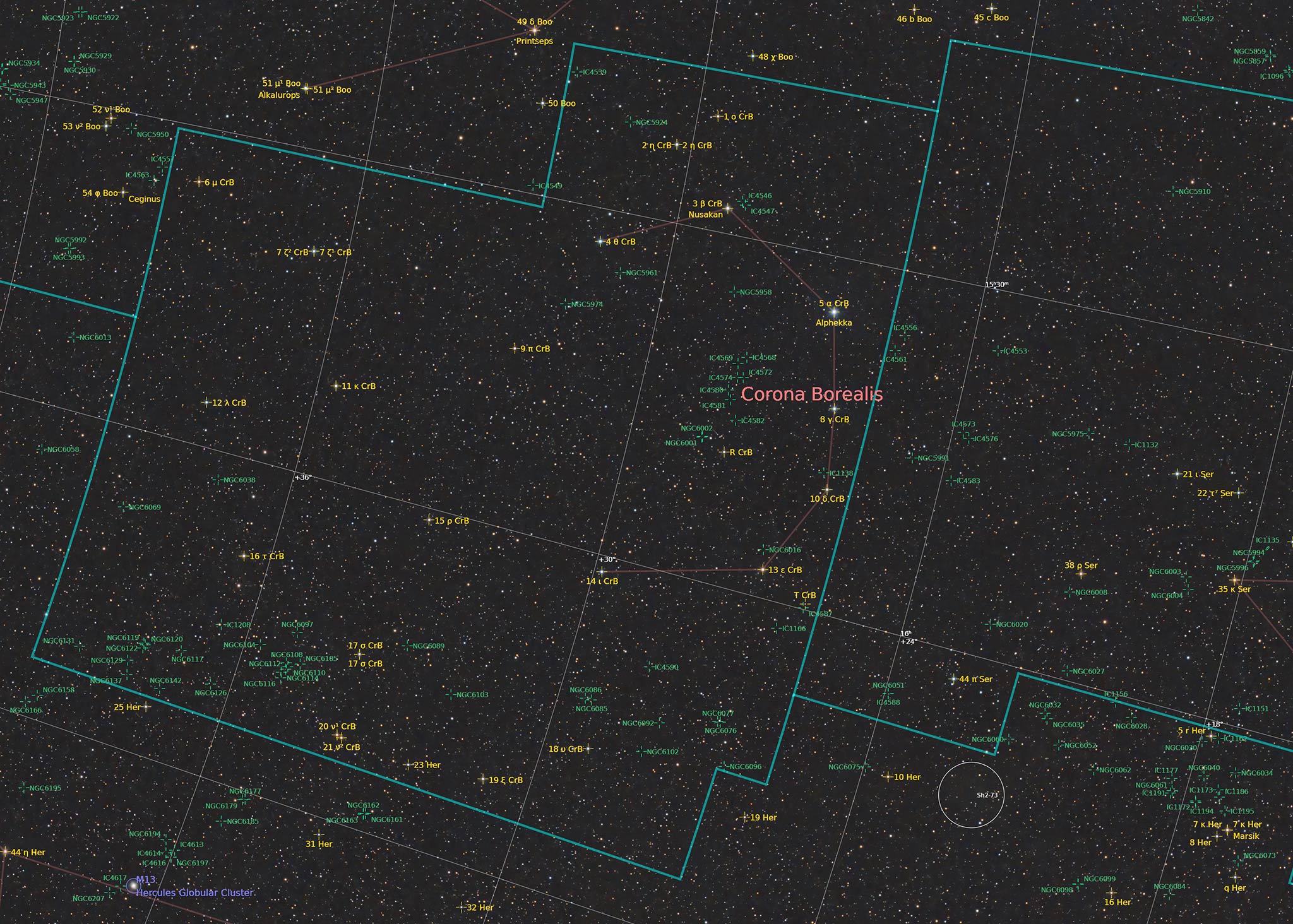 La constelación de Corona Borealis - Cielos Boreales