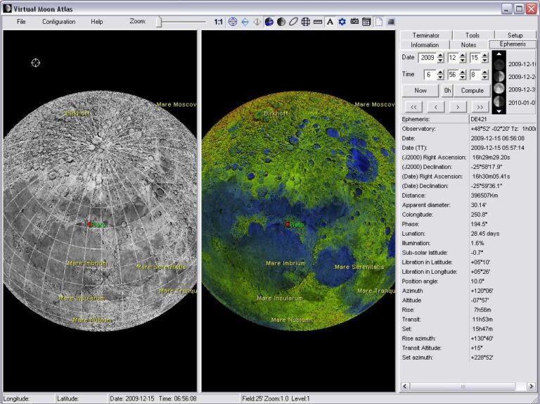 Software astronómico: Virtual Moon Atlas - Cielos Boreales